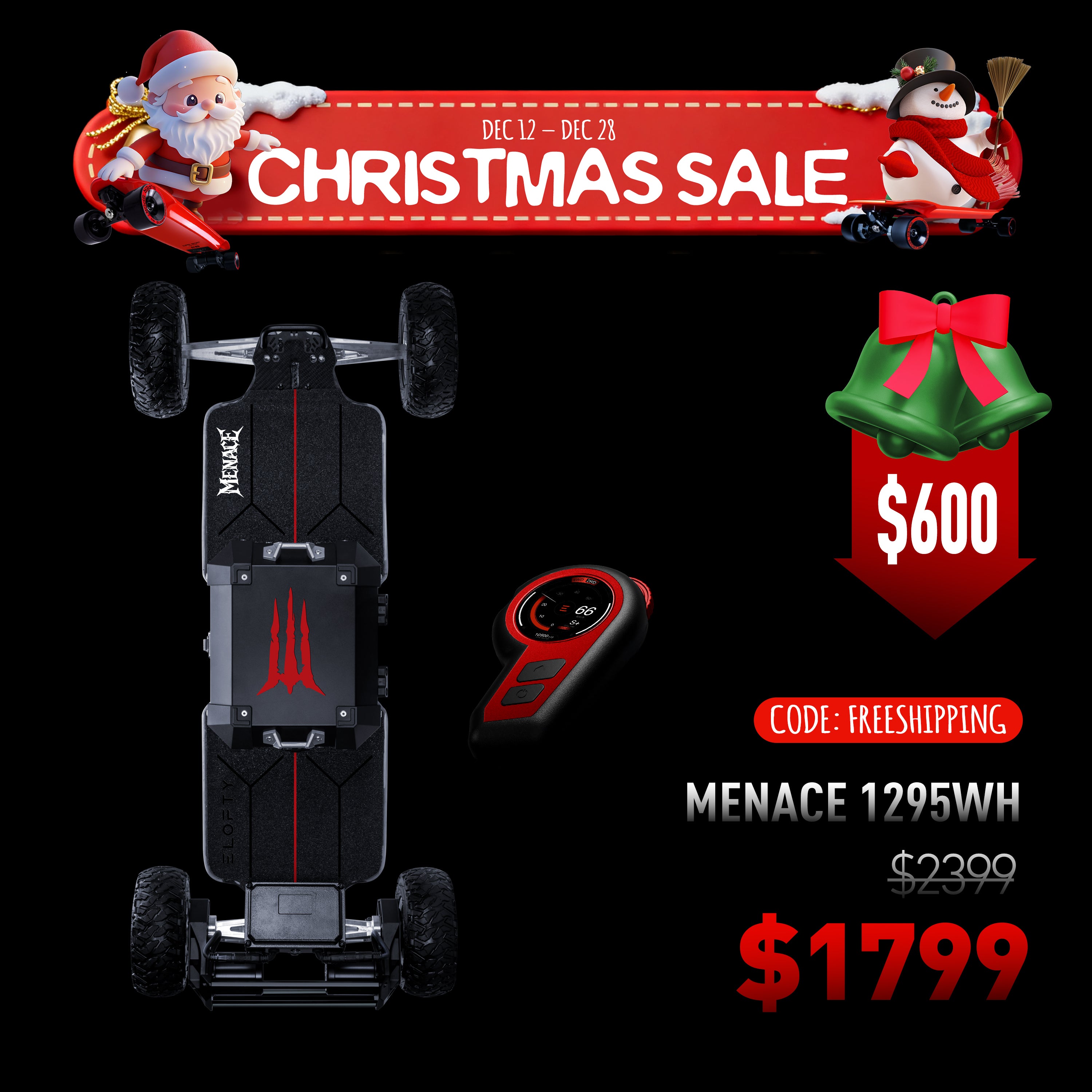 Elofty® Menace Mountain Electric Skateboard – Elofty® Electric Skateboards